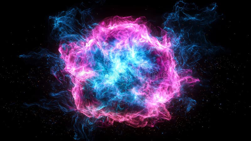 Futuristic Cosmic Explosion with Neon Blue and Magenta Plasma Clouds in ...