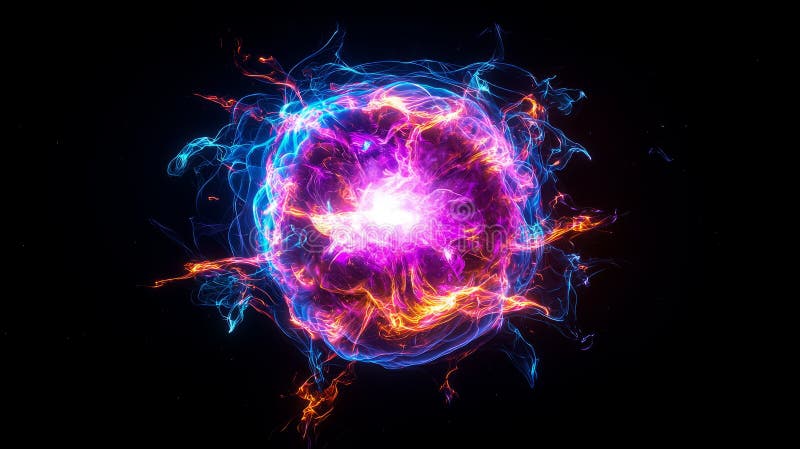 Futuristic Cosmic Explosion with Neon Blue and Magenta Plasma Clouds in ...