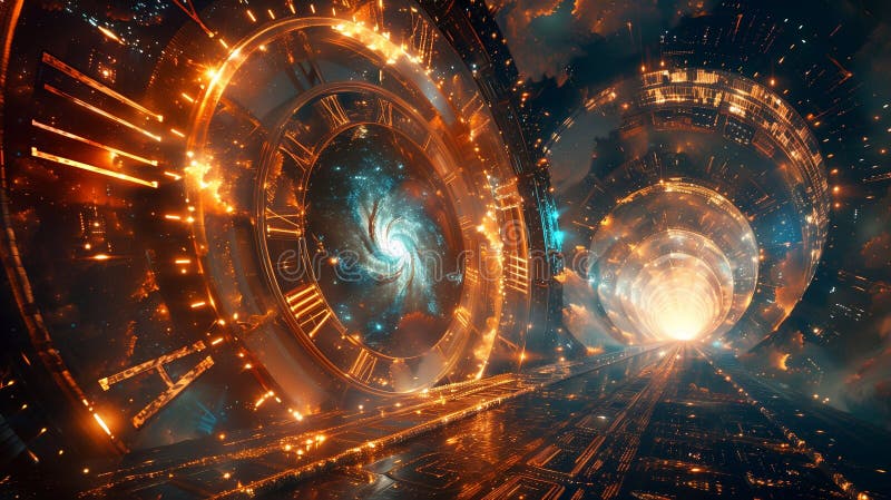 A Futuristic Cosmic Tunnel Showcases Time Machine Technology with ...