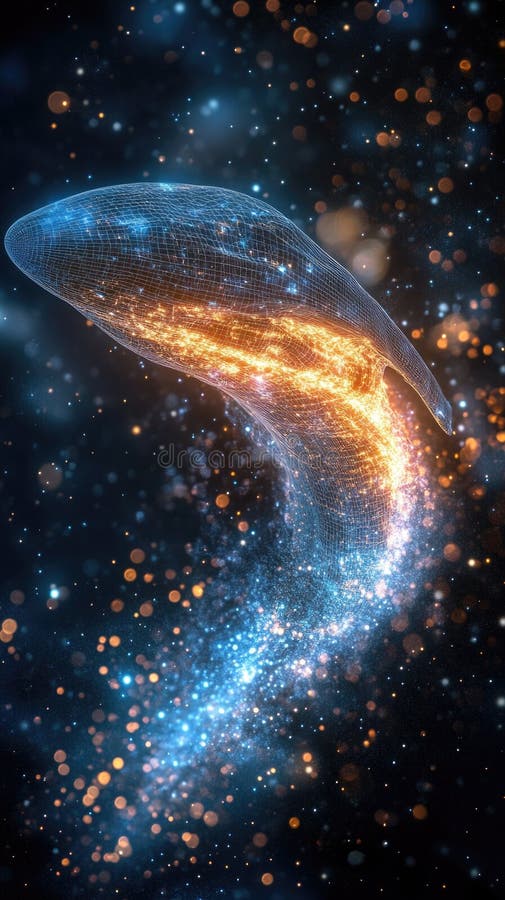 Futuristic Cosmic Whale: Digital Art of Bioluminescent Space Creature ...