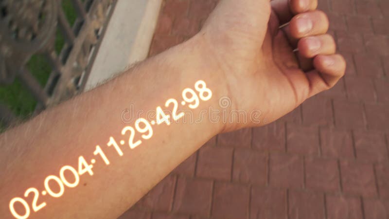 Futuristic Countdown of Lifetime on the Hand Stock Footage - Video of ...