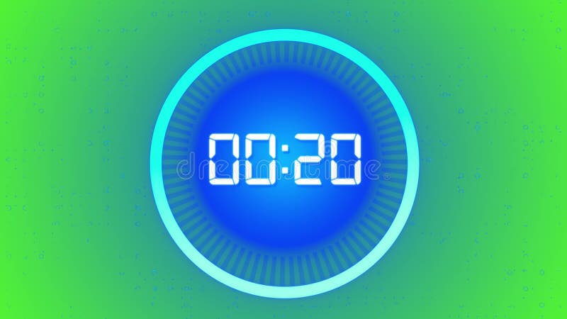 Futuristic Countdown Timer Counting Down from 20 To Zero. Stock Video ...