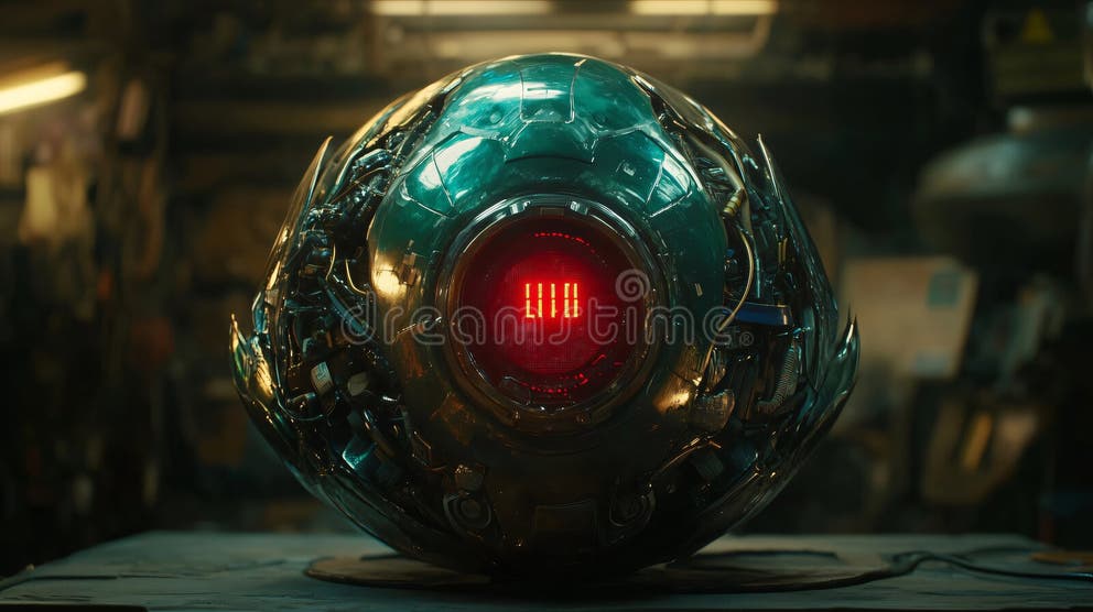 Futuristic Countdown Timer Displaying Life On Spherical Device In