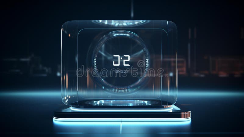 Futuristic Countdown Timer on Silver Pedestal: Captivatingly Dynamic ...