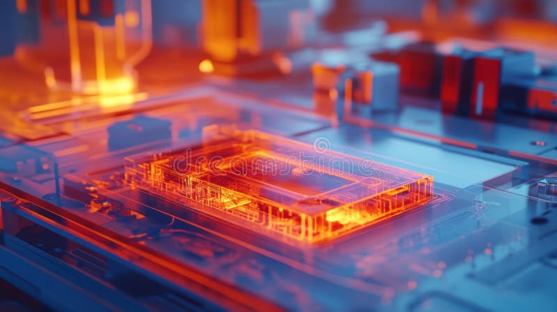 Futuristic Cpu Being Assembled by Robotic Arm in High Tech Factory ...