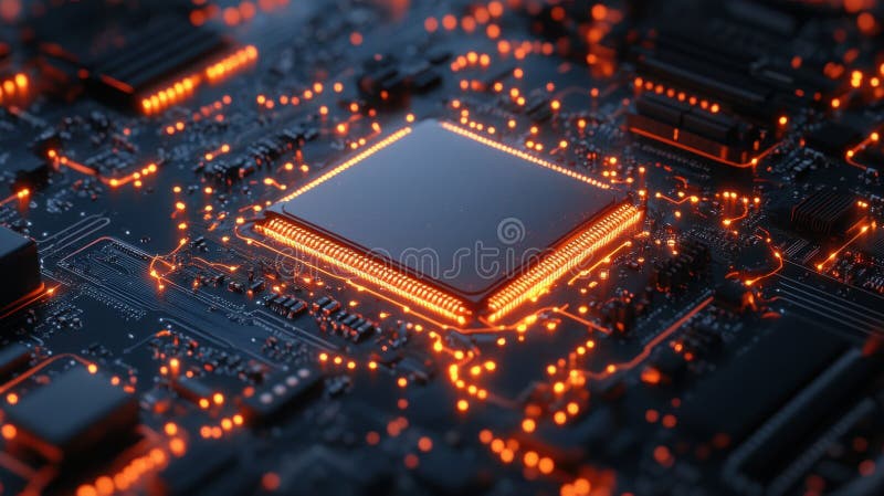 Futuristic CPU, 3D Illustration of an Advanced CPU Showcasing ...