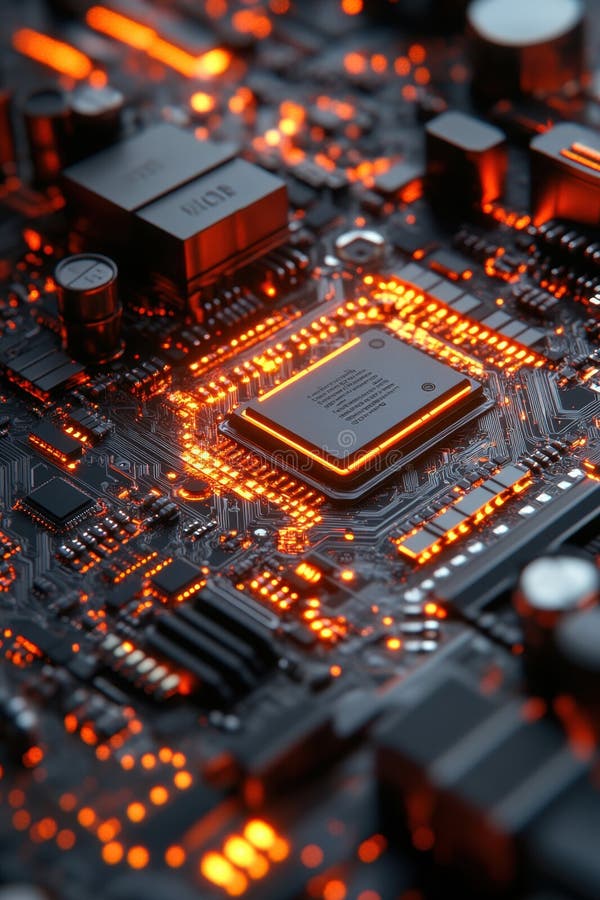 Futuristic CPU, 3D Illustration of an Advanced CPU Showcasing ...