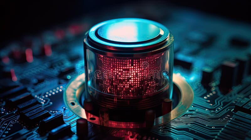 Futuristic CPU with Intricate Circuitry Patterns and Glowing Lights ...