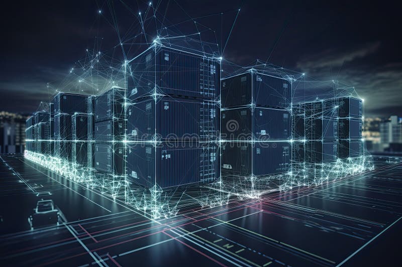Futuristic CPU. Quantum Processor in the Global Computer Network Stock ...