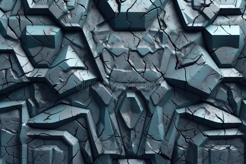 Futuristic Cracked Concrete Wall Texture with Geometric Patterns Stock ...
