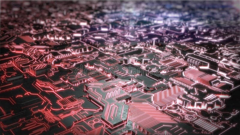 Futuristic Creative Glowing Background. 3D Illustration Stock ...