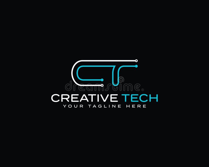 Futuristic Creative Tech CT Letter Logo Perfect for it and Startups ...