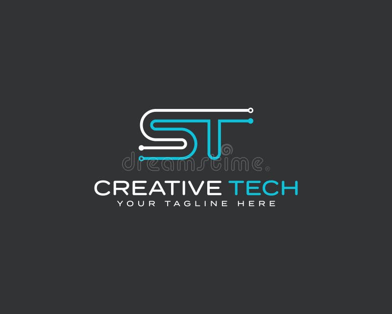 Futuristic Creative Tech ST Letter Logo Perfect for it and Startups ...