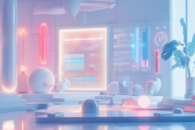 Futuristic Creativity Modern Classroom Open Space Interior with ...