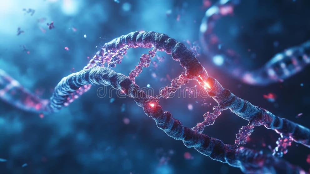 Futuristic CRISPR Enzyme Cutting DNA Strands in Genetic Engineering ...