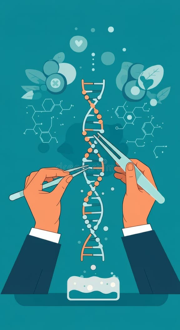 CRISPR Gene Editing Illustration Futuristic DNA Modification ...