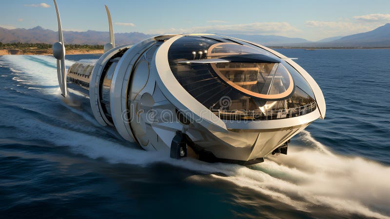Futuristic Cruise Ship of the Future Floats with the Help of a Solar ...