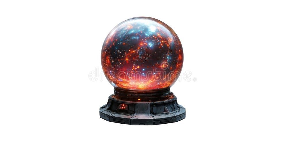 Futuristic Crystal Ball with Cosmic Display. Sci-Fi Technology and ...