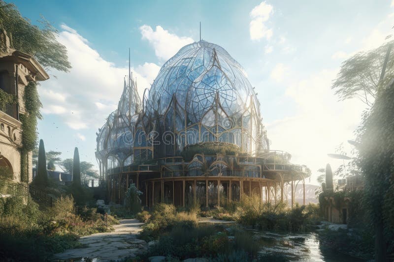 A Futuristic Crystal Palace, with Intricate and Dazzling Architecture ...