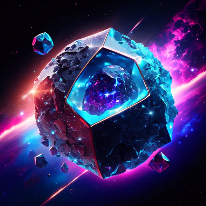 Futuristic Crystal in Space. Abstract Background Stock Illustration ...
