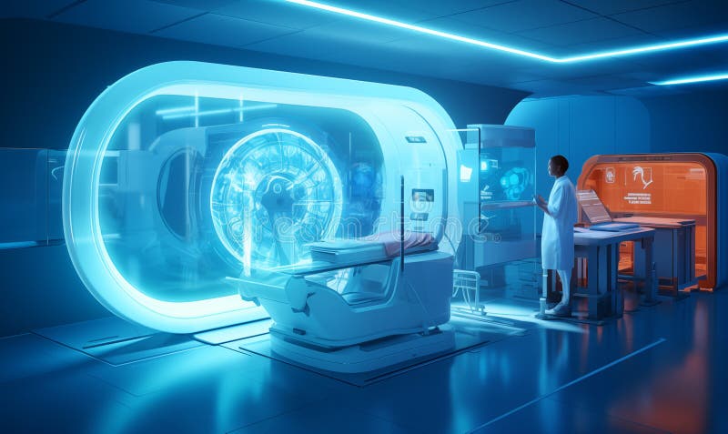 Futuristic CT Scanner or Computed Tomography Scanner, Illustration ...