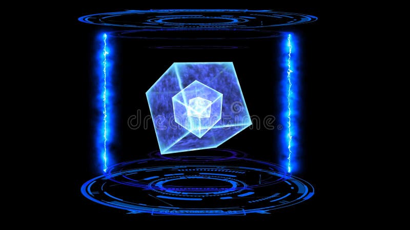 Futuristic Cube Empty Core Energy Surface Digital Laboratory Stock ...