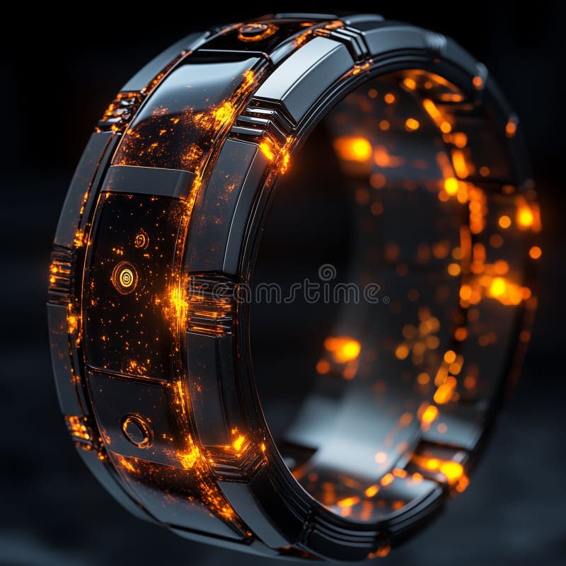 Futuristic Cuff with Biometric Tech Stock Illustration - Illustration ...