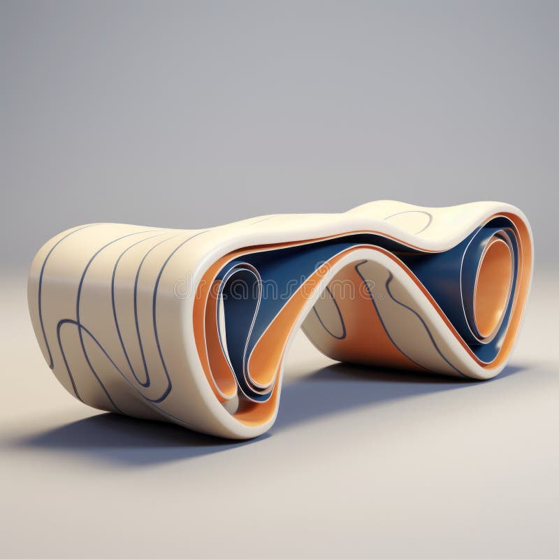 Futuristic Curved Bench with Organic and Aerospace Elements Stock ...