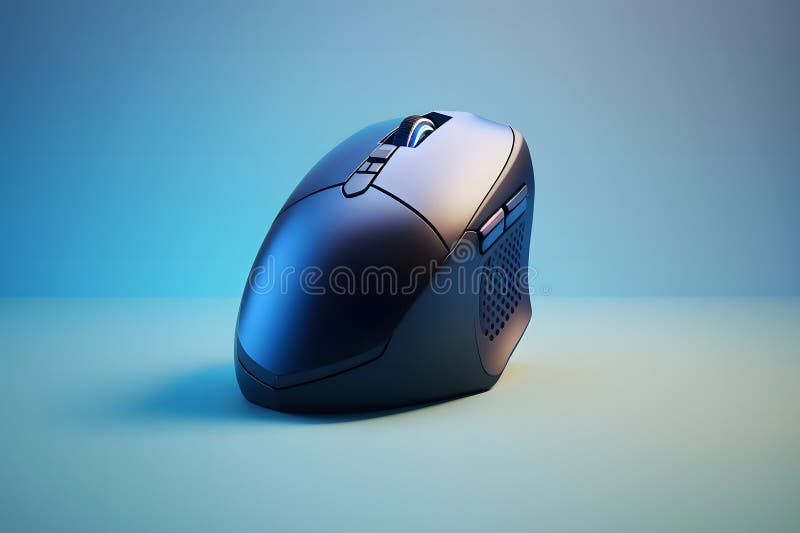 Futuristic Custom PC Mouse Concept with Glowing Blue Tones. Neural ...