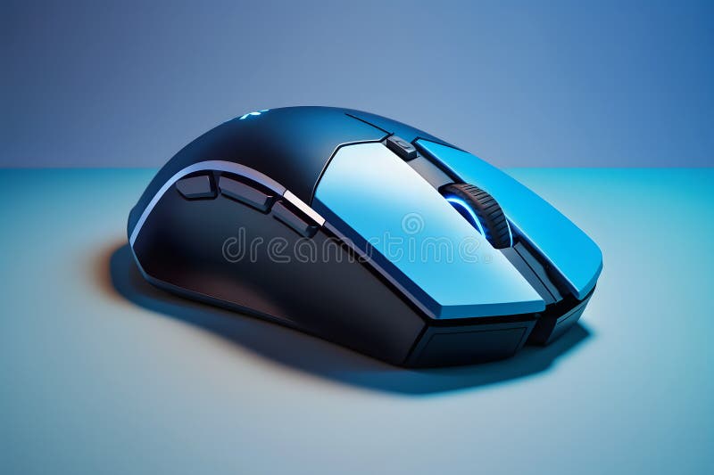 Futuristic Custom PC Mouse Concept with Glowing Blue Tones. Neural ...