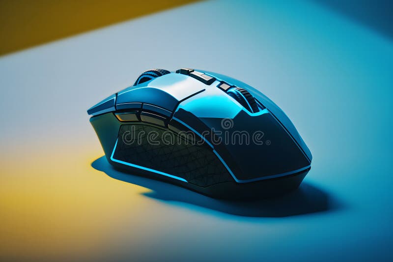 Futuristic Custom PC Mouse Concept with Glowing Blue Tones. Neural ...