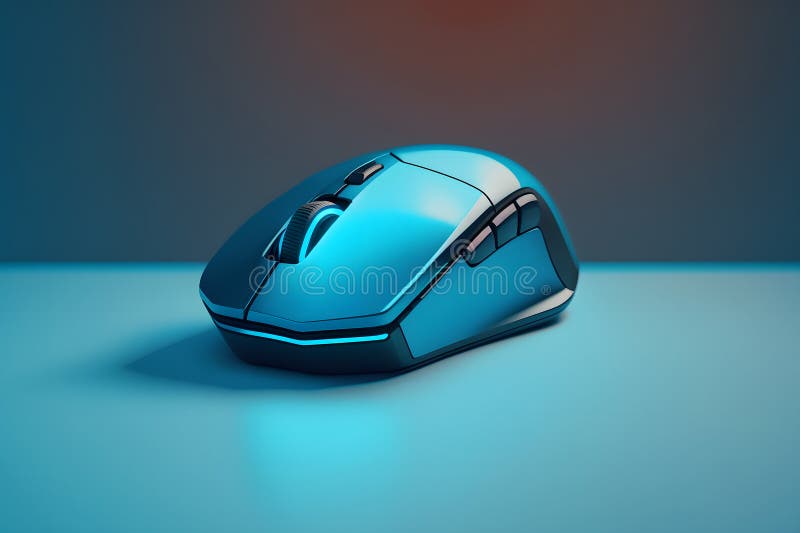 Futuristic Custom PC Mouse Concept with Glowing Blue Tones. Neural ...