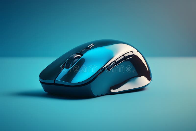 Futuristic Custom PC Mouse Concept with Glowing Blue Tones. Neural ...