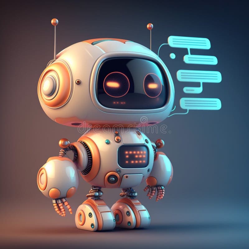 Futuristic Cute Cartoon Vector Robots Collection. Vector Illustration ...