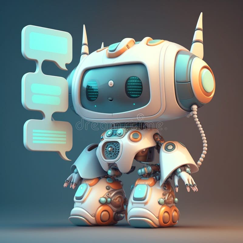 Futuristic Cute Cartoon Vector Robots Collection. Vector Illustration ...