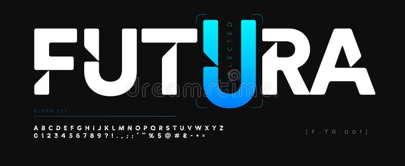 Futuristic Cutout Alphabet, Scifi Robotic Digital Font, Bold Techno ...