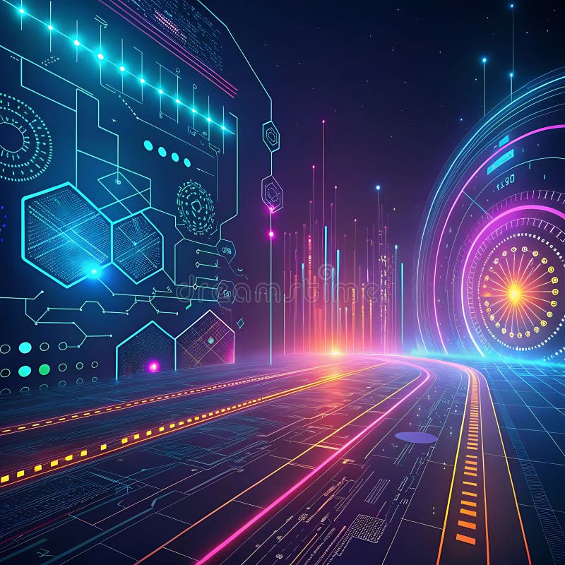 Futuristic Cyber AI Cyberspace Web: Digital Design and Technology ...