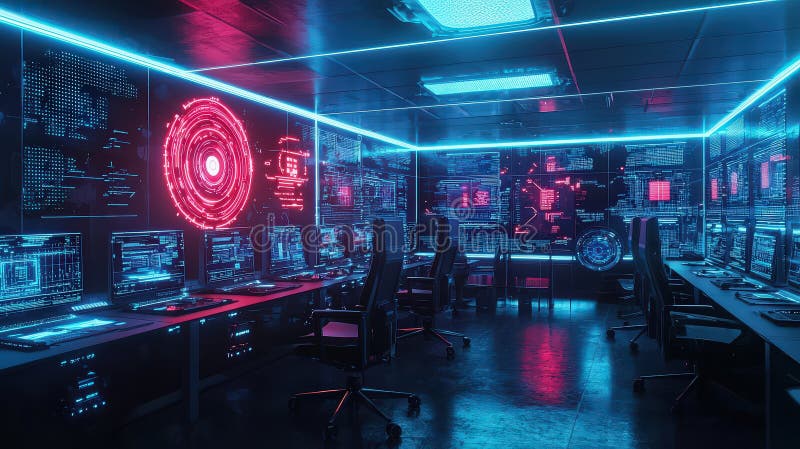 Futuristic Cyber Attack Simulation in a High-tech Facility Immersive ...