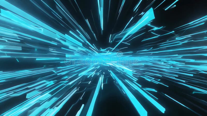 Futuristic Cyber Blue Light Streaks in Motion for Technology Design and ...