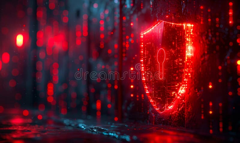 Futuristic Cyber Defense Digital Security in Modern Office - Shielding ...