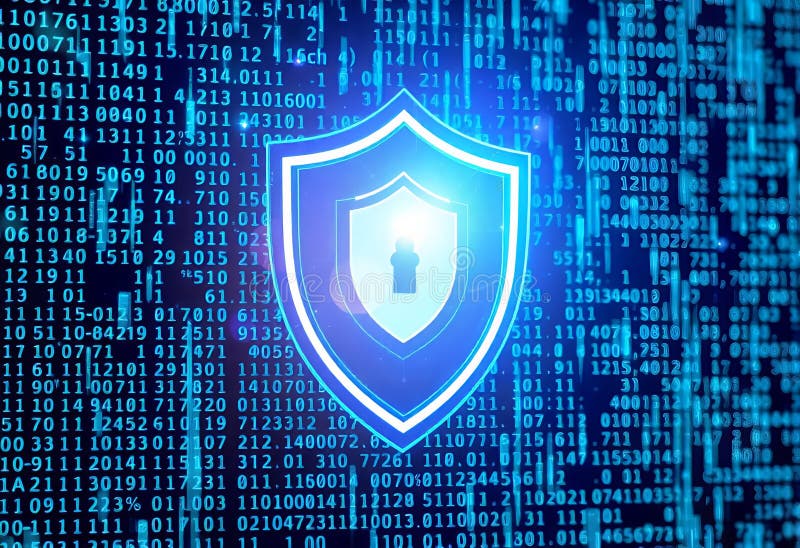 Futuristic Cyber Defense Shield with High Tech Encryption Stock ...
