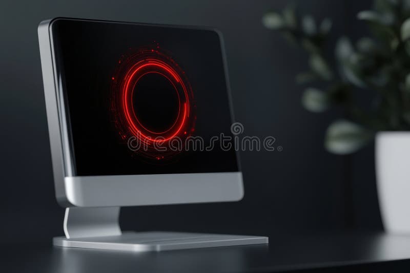 Futuristic Cyber Desk, Cybersecurity Symbols on Modern Desk in Tech ...