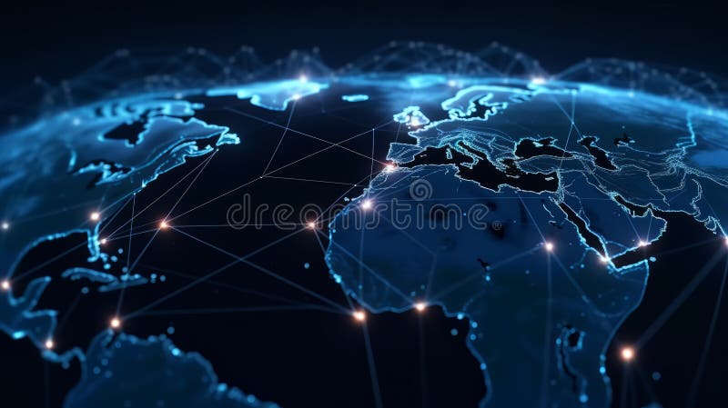 Futuristic Cyber Earth Background Digital World. Al Generated ...