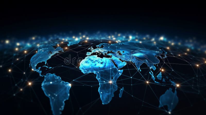 Futuristic Cyber Earth Background Digital World. Al Generated ...