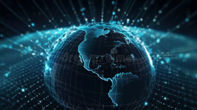 Futuristic Cyber Earth Background Digital World. Al Generated ...