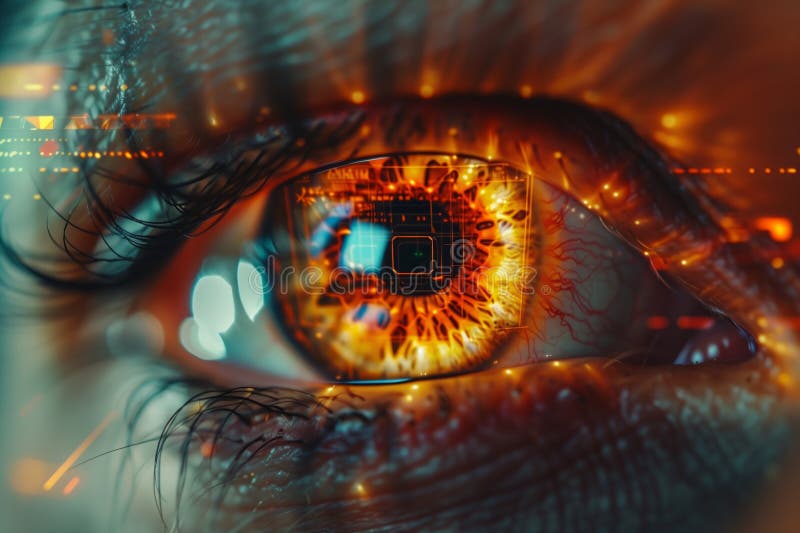 Futuristic Cyber Eye Concept with Circuit Graphics Stock Image - Image ...