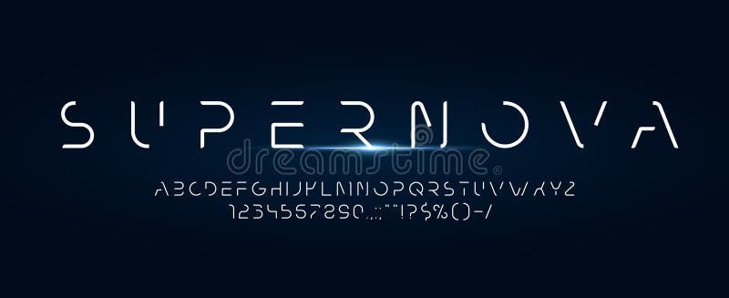 Futuristic Cyber Font, Modern Space Type Alphabet Stock Illustration ...