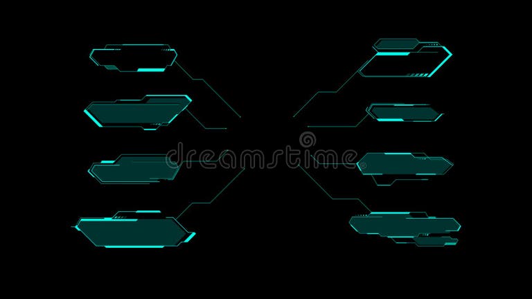 Futuristic Cyber Frames Set. Sci Fi User Interface Square. Vector Stock ...