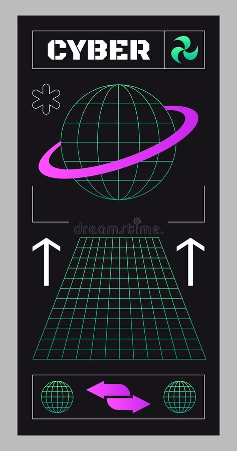 Futuristic Cyber Globe Design Stock Vector - Illustration of decoration ...