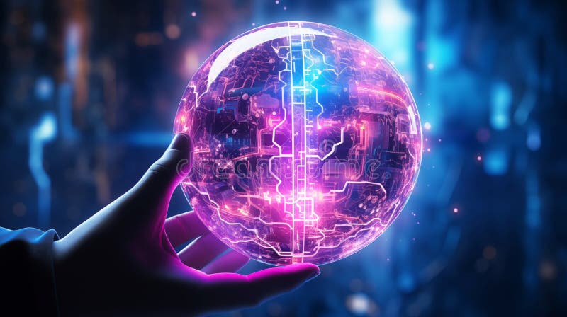 Cyber Hand Futuristic Sketch Stock Illustration - Illustration of ...